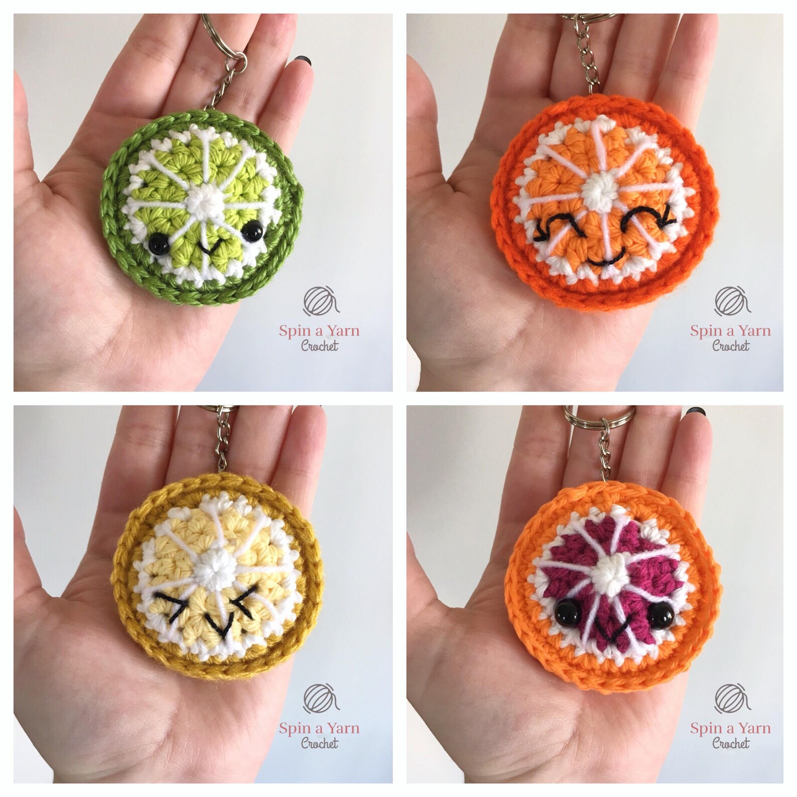 Citrus Fruit Keychain Crochet Pattern - Etsy