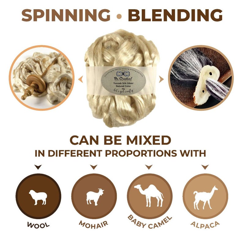 50g Tussah Silk Sliver Luxury Natural Unbleached Honey Color - Etsy