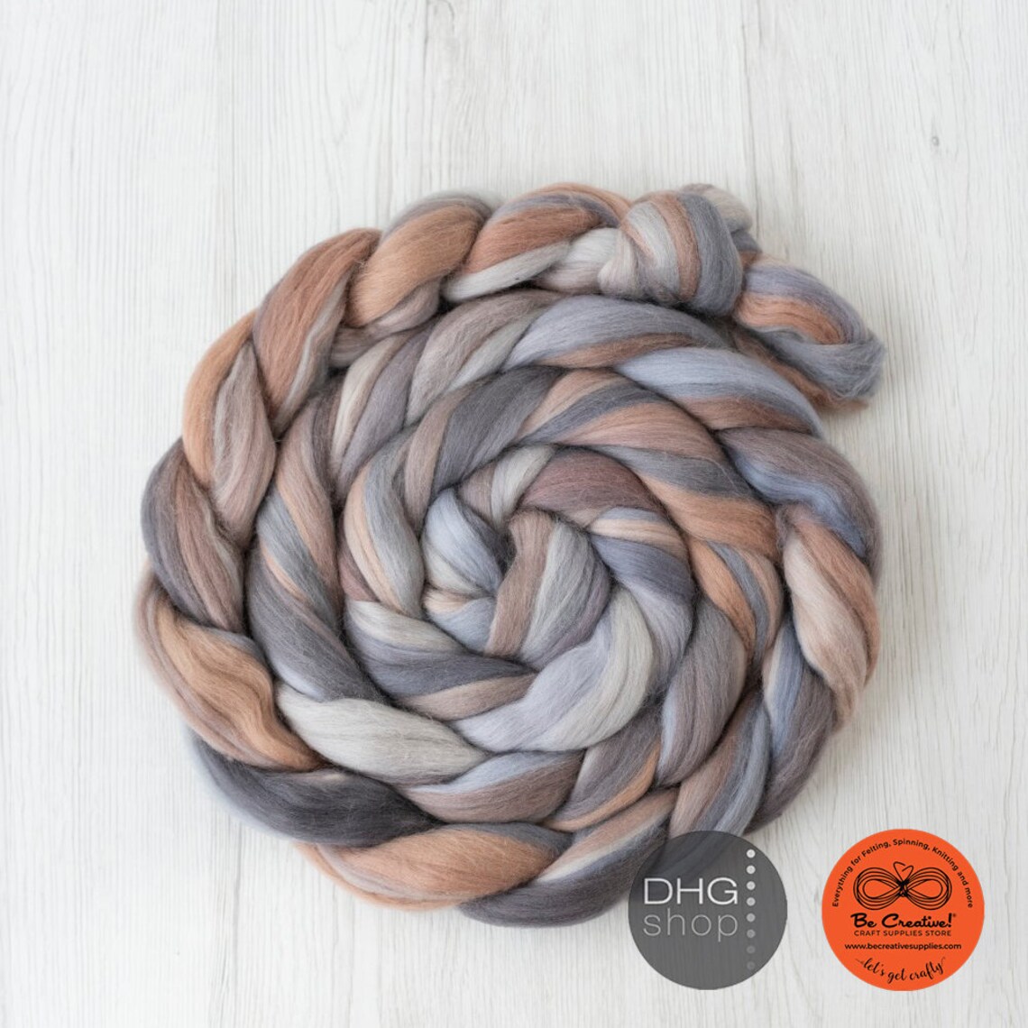100g Extra Fine Merino Roving Wool Blend Grey Brown Beige Mustard Wet ...