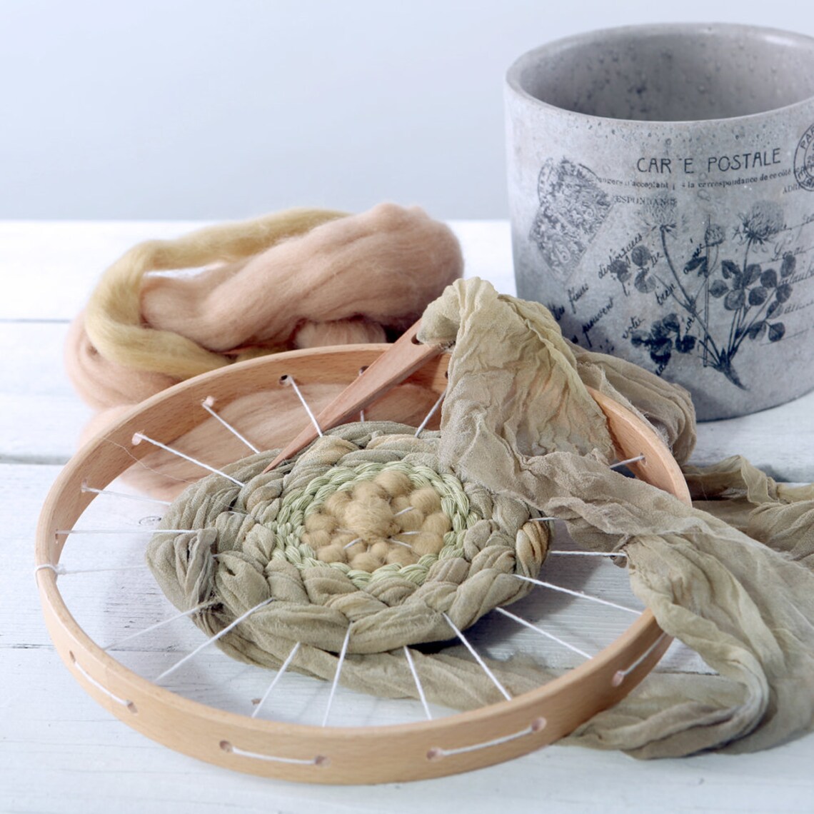 Round Weaving Loom Circular Loom Wooden Hoop Kit Weaving | Etsy