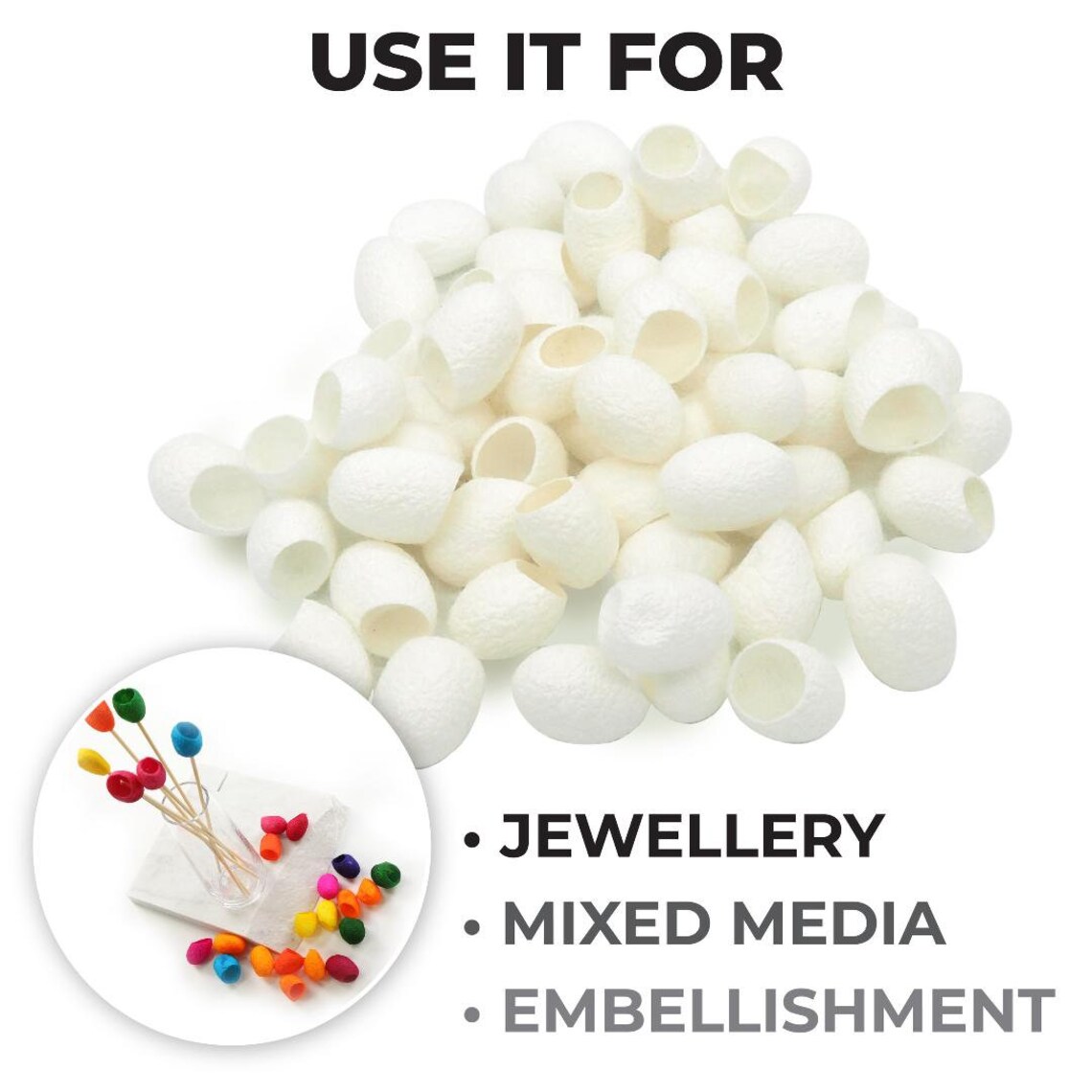 Mulberry Silk Worm Cocoons Natural Undyed Cut | Etsy