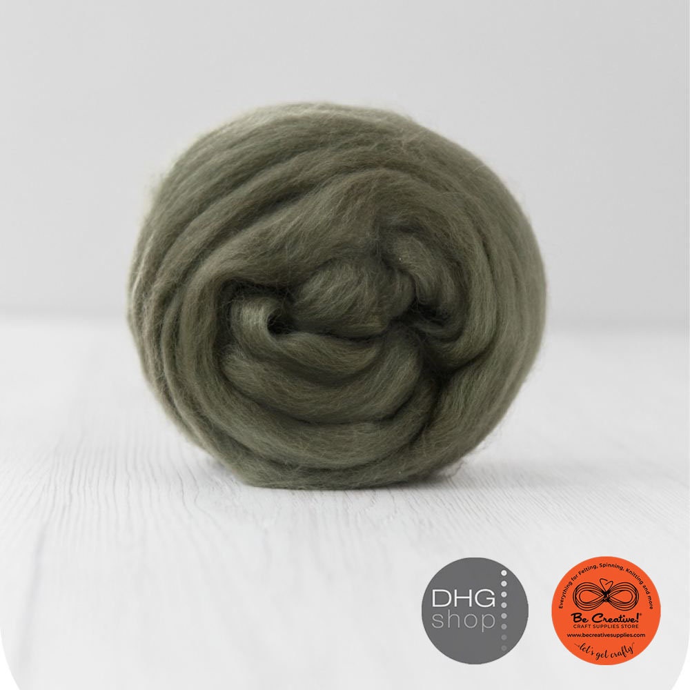 100g Extra Fine Merino Roving Wool Moss Green for Wet Nuno | Etsy