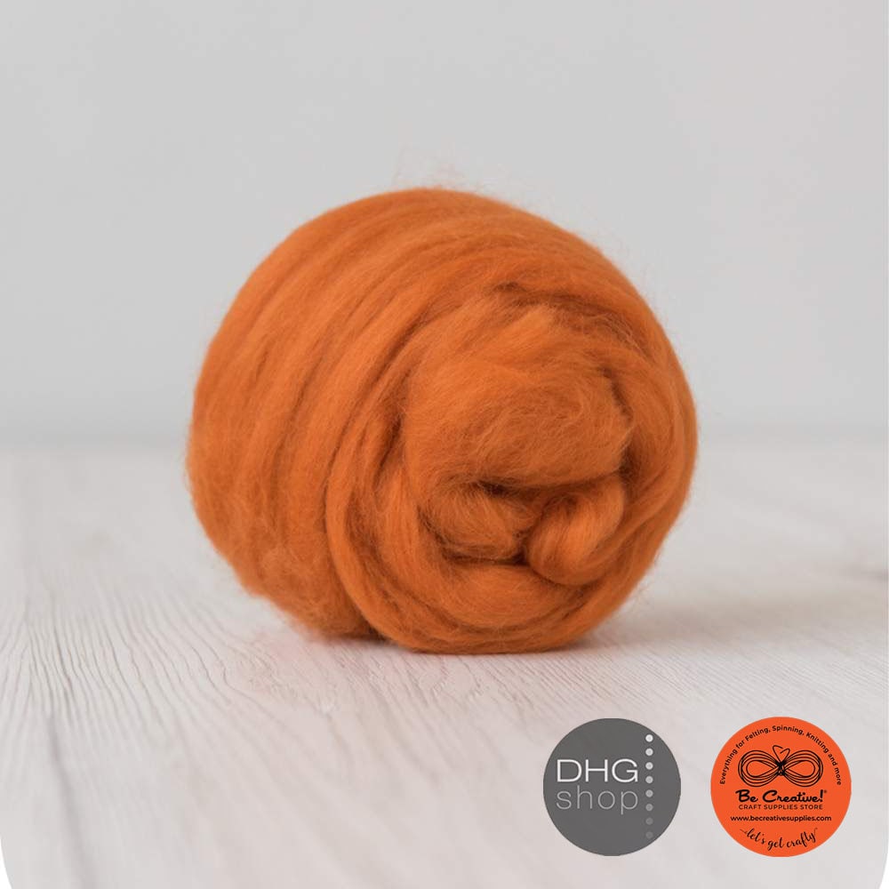 100g Extra Fine Merino Roving Wool Terracotta Orange for Wet | Etsy