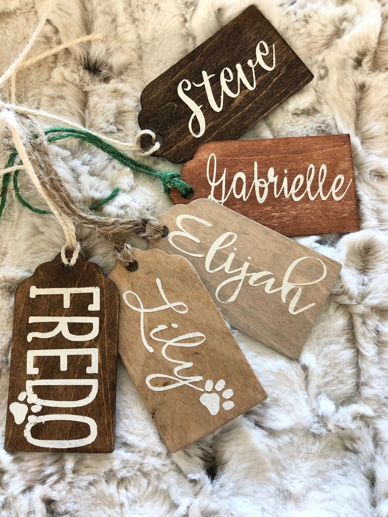 Wooden Gift Tags Personalized Tags Customized Stocking Tags - Etsy