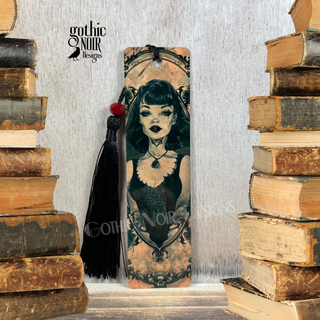 Pandora Gothic Bookmark, Double Sided Metal With Beaded Tassel GN916 - Etsy