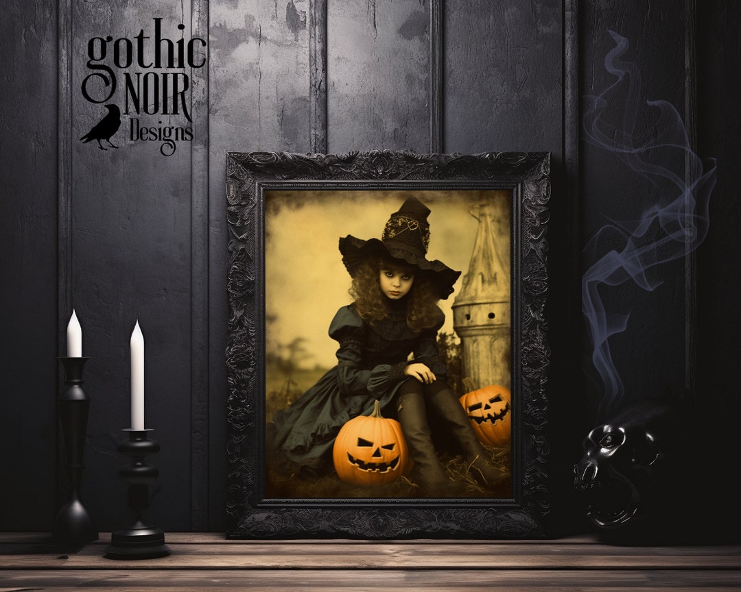 Gothic Witchy Portrait, Art Poster Print, Vintage Photography, Dark ...
