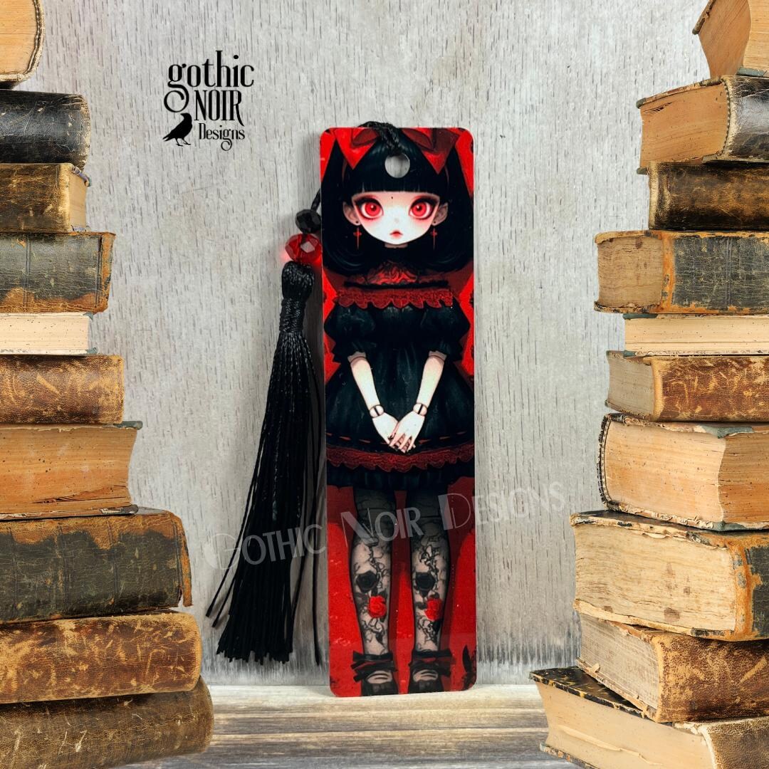 Circe Ravenbloom Gothic Bookmark, Double Sided Metal With Beaded Tassel ...