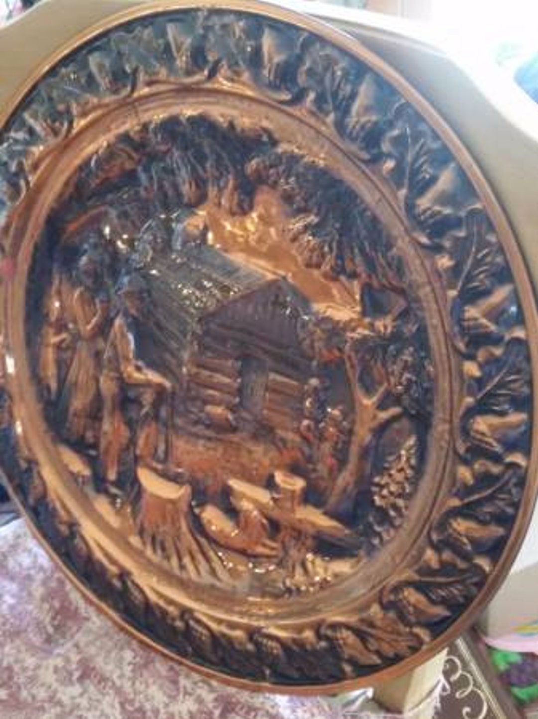 Vintage Copper Plates Set of 3 Wall Decor Kitchen Home Country Home ...