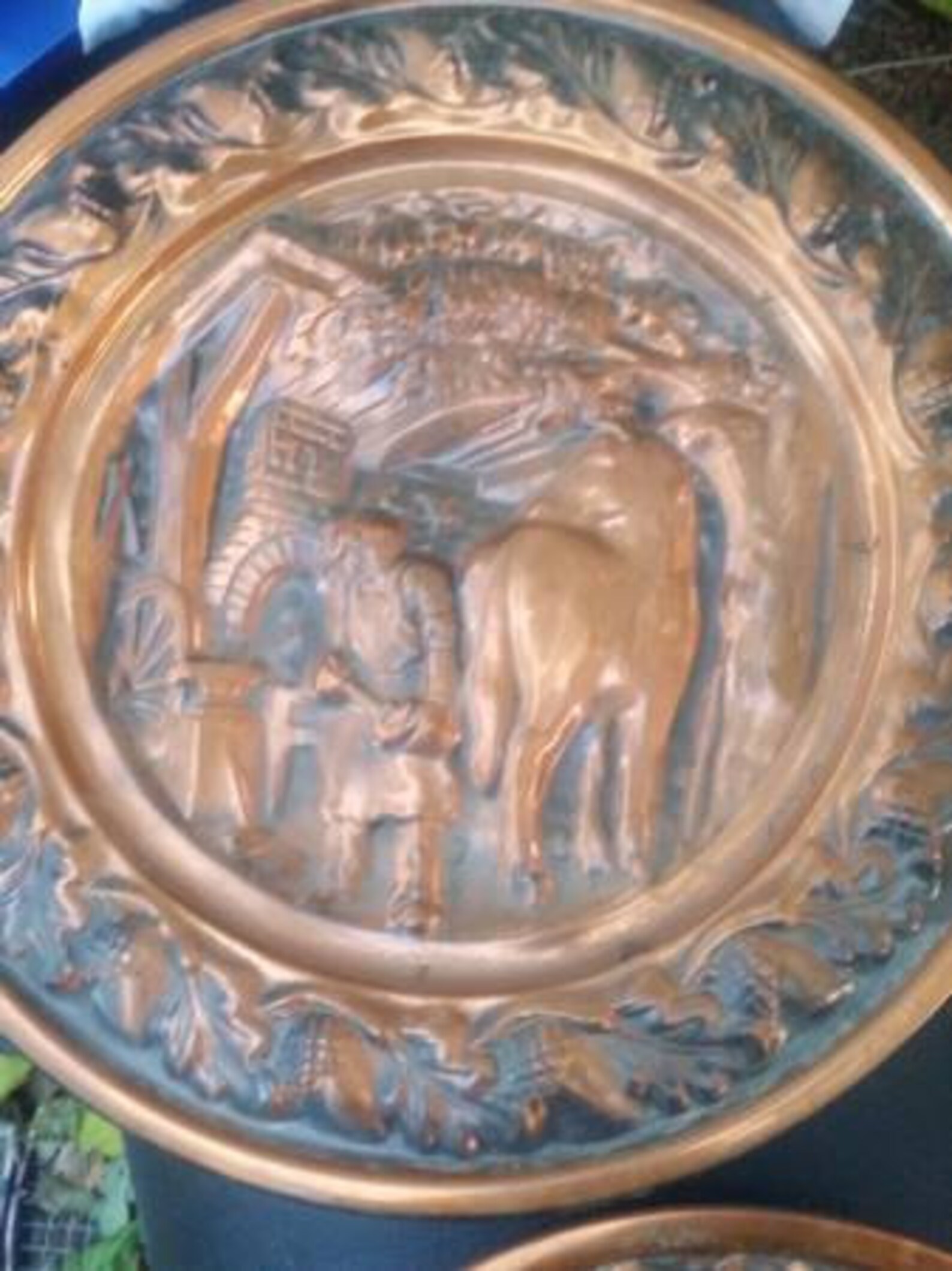 Vintage Copper Plates Set of 3 Wall Decor Kitchen Home Country Home ...