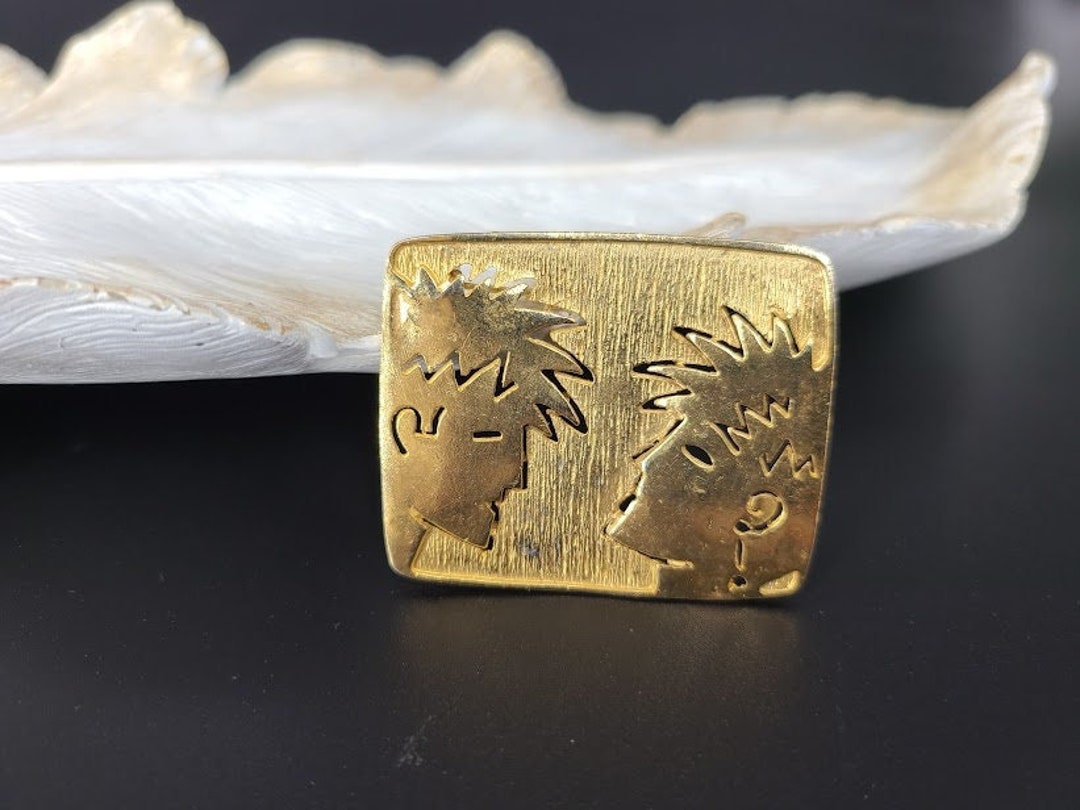 Vintage Signed Rectangle Brooch " Friendship" - Etsy