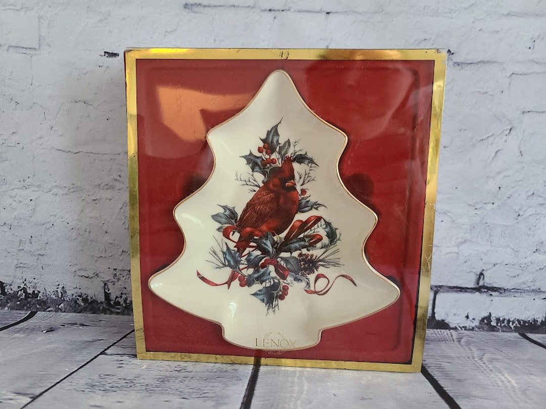 Lenox Holiday Winter Greetings Tree Candy Nuts Dish in Red Box - Etsy