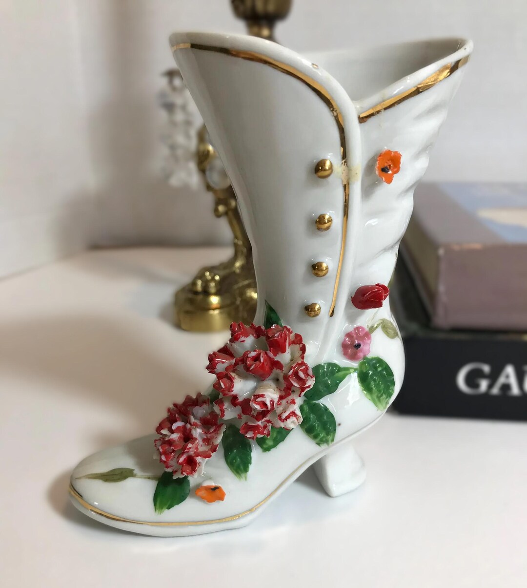 Vintage 1940s Vintage Ceramic Shoe Trinket Dish, Vintage White ...