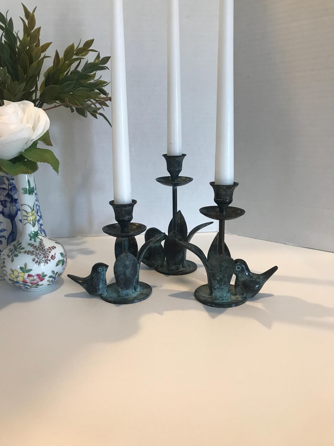 Vintage Bird Candle Holders, Vintage Bird Cast Iron Candle Holders, Vtg ...