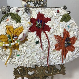 Vintage Mary Frances Floral Beaded Handbag Purse, Mary Frances Elegant ...