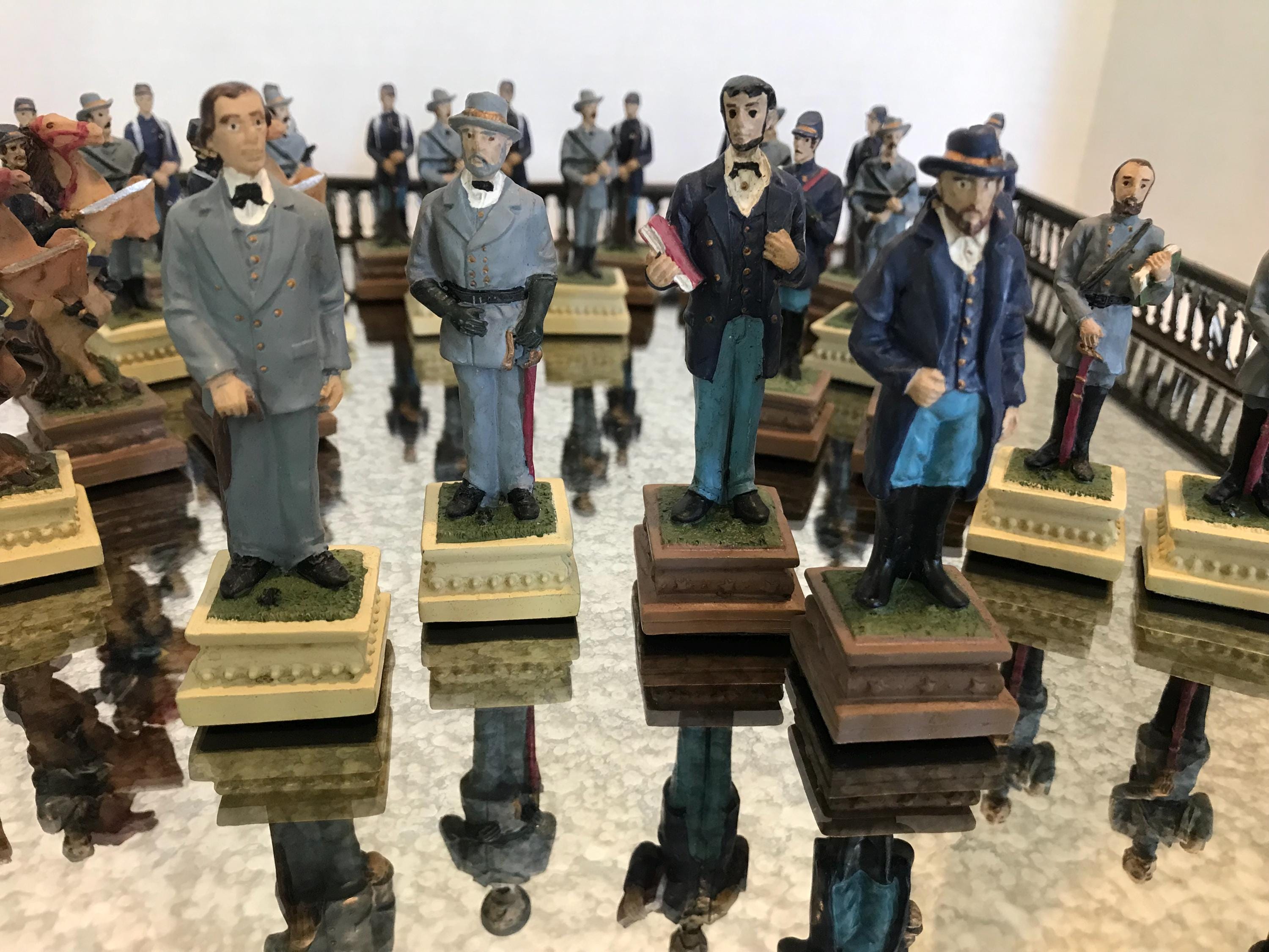 Vintage Civil War Chess Set Pieces, Vintage History Channel Civil War ...