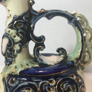 Antique Zsolnay Openwork Glazed Ceramic Figural Handled Pitcher, Form ...