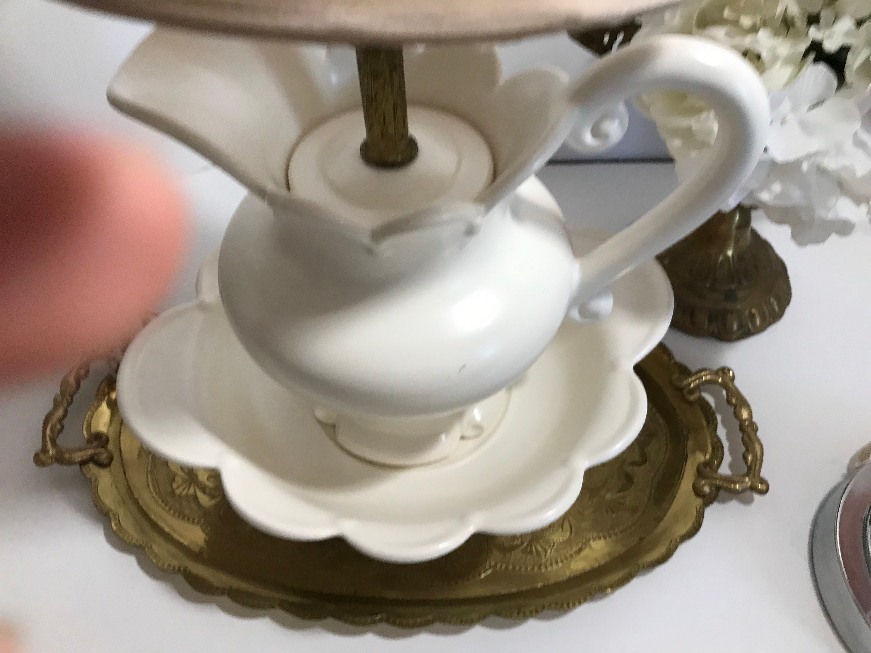 Vintage Ceramic Basin and Pitcher Lamp Vintage White Shabby - Etsy