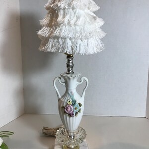 Vintage Ceramic White Floral Nightlight, Vtg Elegant Urn Style White ...