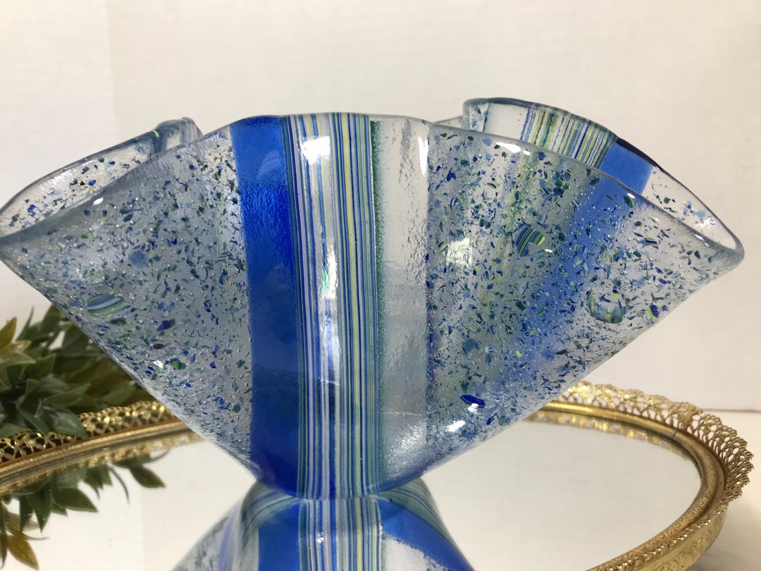 Glass Modern Bowl, Abstract Glass Bowl, Fused Glass Abstract Trinket ...