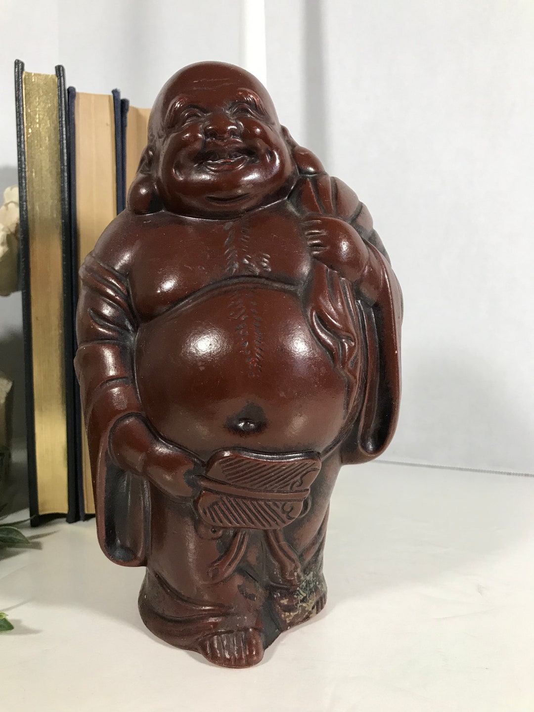 Vintage Buddha Decor, Vintage Brown Ceramic Buddha, Ceramic Tiki Buddha ...