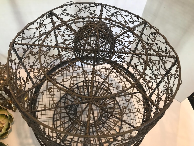 Vintage Wrapped Wire Cake Stand and Dome Cover, Rustic Wire Kitchen ...