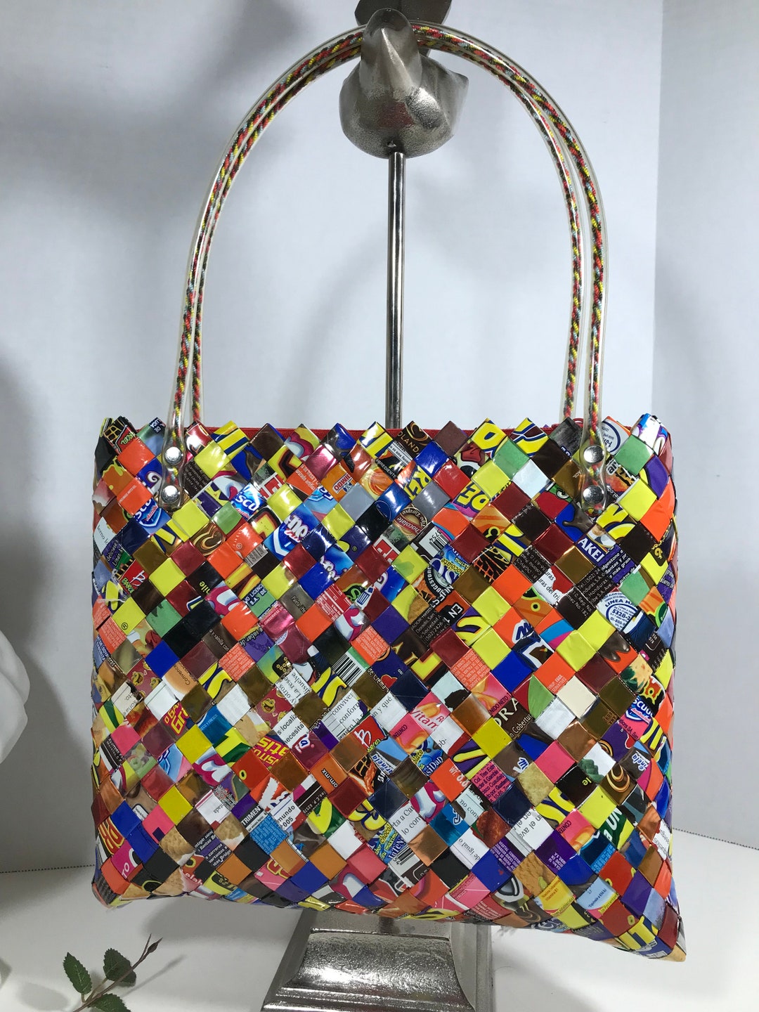 Vintage Candy Wrapper Purse, Vtg Colorful Wrapper Woven Purse, Vintage ...