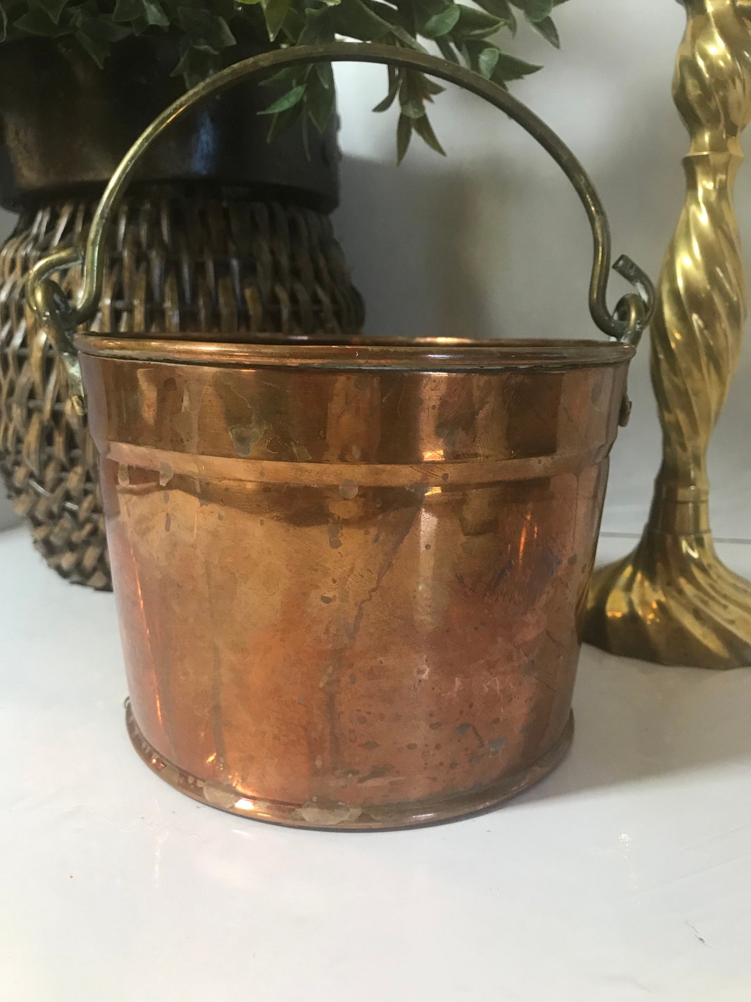 Vintage Copper Pot, Vtg Aged Copper Pan Pot, Vtg Copper Cookware, Vtg ...