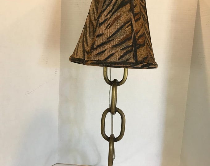 Vintage Elegant Black and Gold Lampshade, Tiger Design Narrow Fabric ...