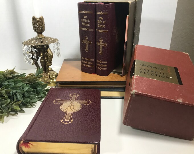 Vintage 1954 the Library of Catholic Devotion Book Set, Vintage 1954 ...