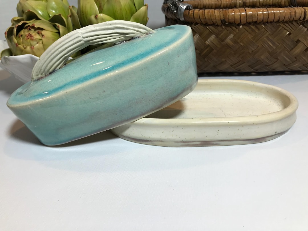 Art Pottery Unique Butter Dish, Signed, Ceramic Studio Pottery Butter ...