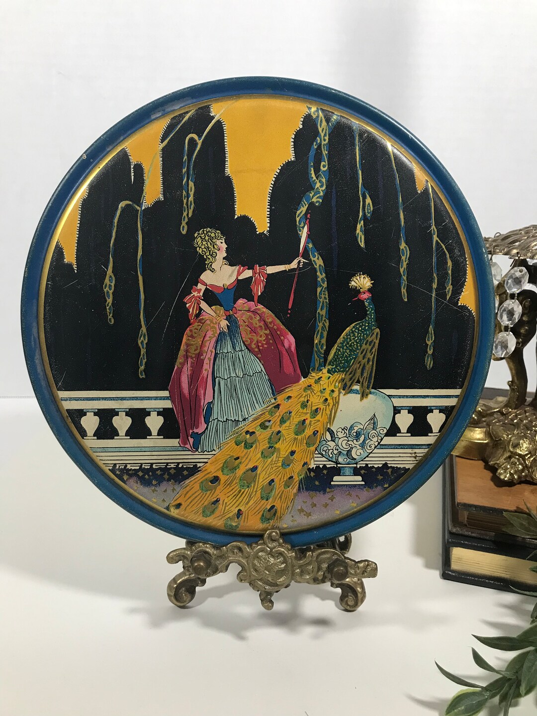 Vintage Art Deco Tin, Vintage Canco Art Deco Confectionery Tin Round ...