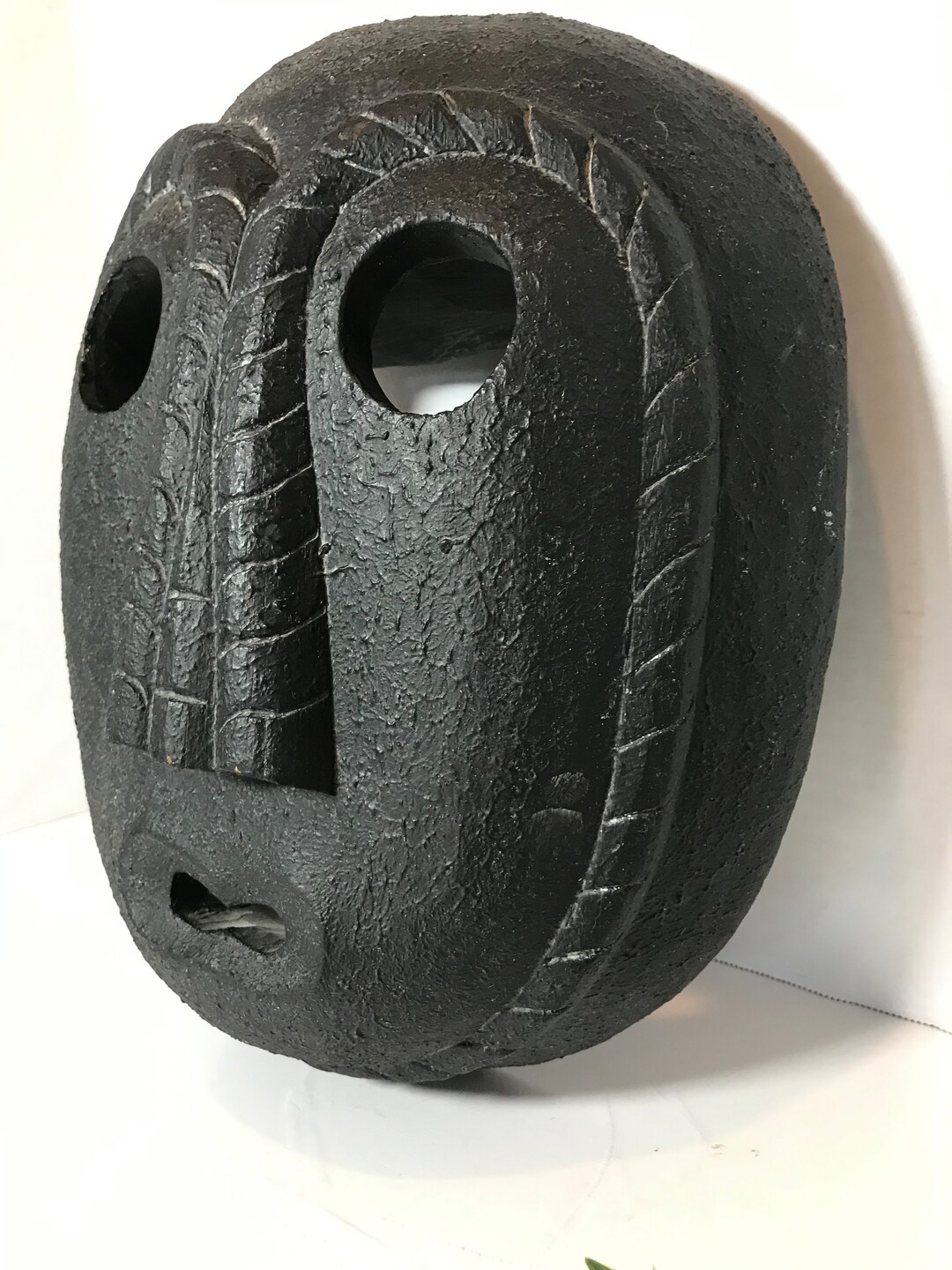 Vintage Hand Carved Wooden Large Wall Mask Wall Hanging, Vtg Carved ...