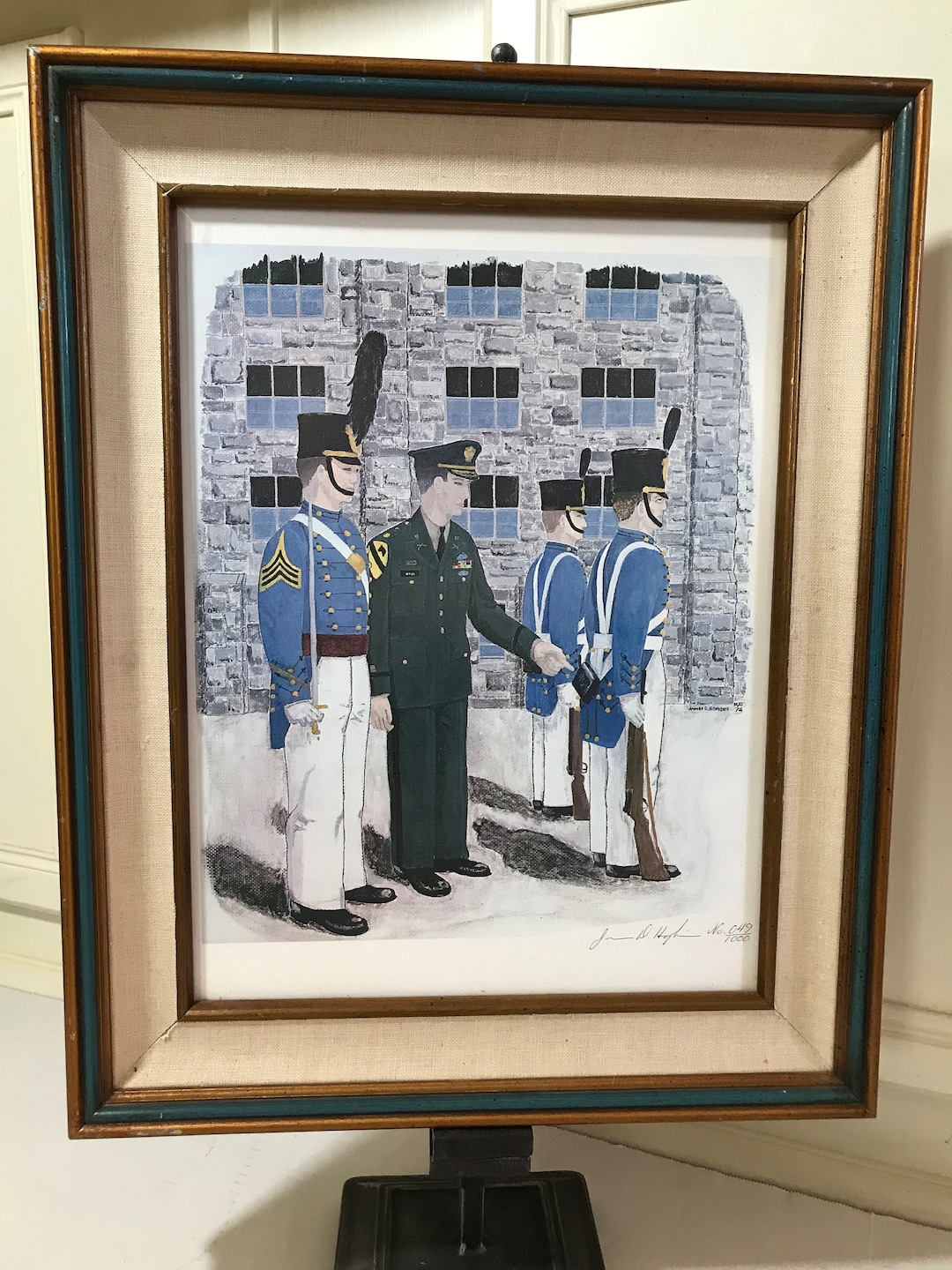 Vintage 1970 James D. Hopkins Military Cadet Art, Hopkins Numbered and ...