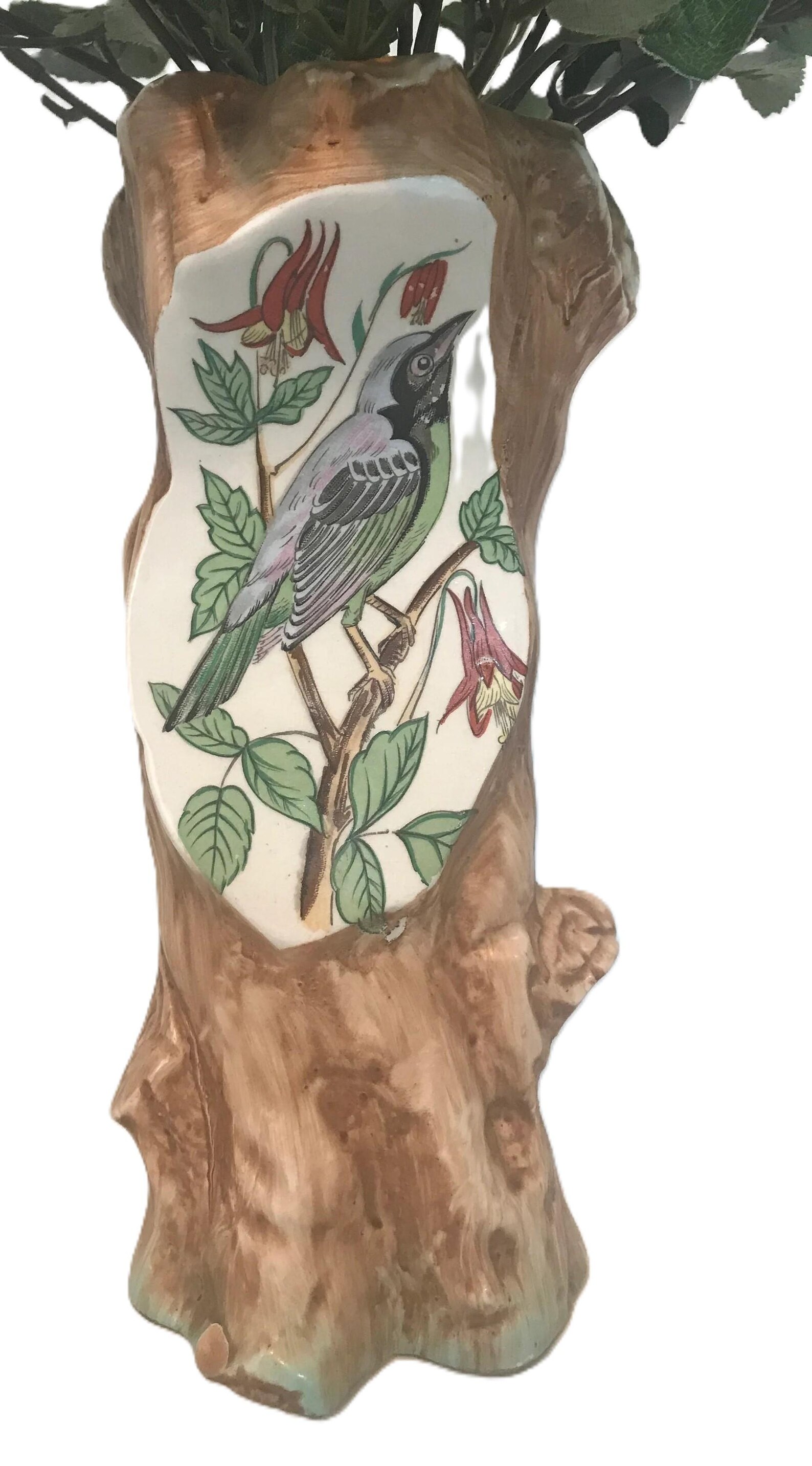 Vintage 60s Ceramic Vase, Vintage Painted Ceramic Vase, Bird Vase ...
