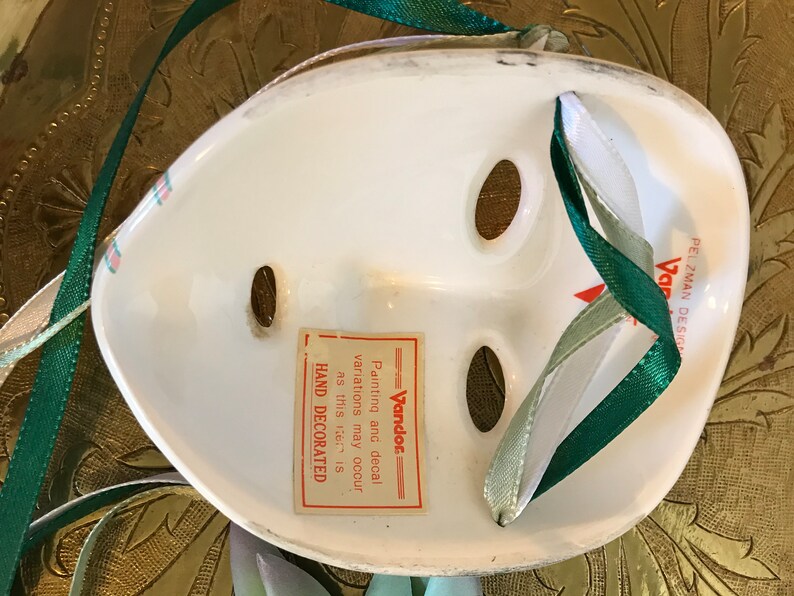 Vintage Vandor Japan Ceramic Wall Mask With Ribbons and - Etsy