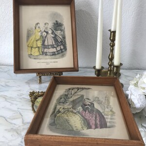 Vintage 60s Victorian Reproduction Wall Art in Original Wood Frame ...