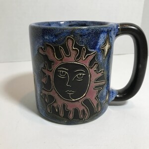 Rustic Boho Mara Signed Sun Moon Ceramic Coffee Mug, Mara Tonala Style ...