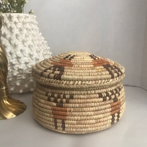 Vintage Native American Style Coil Woven Basket Bowl, Southwest Style ...