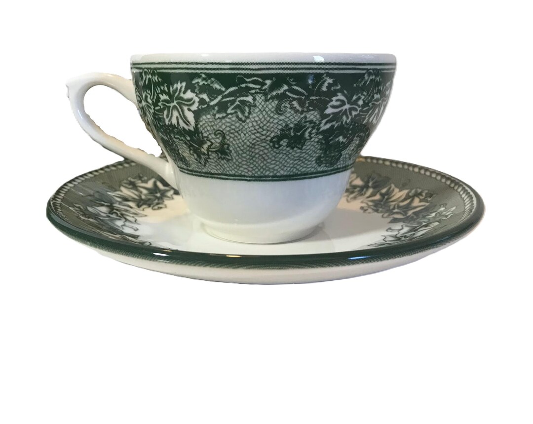 Williams-sonoma Kent Green Vine Cup and Saucer Set, Ivy Grape Vine ...