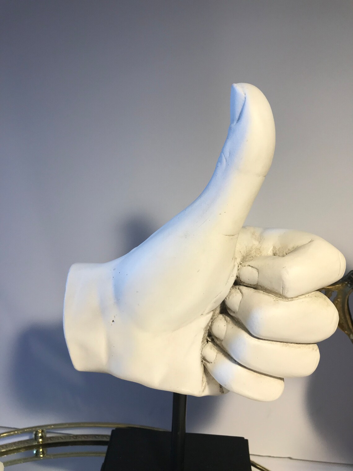 Plaster Heavy Hand Sculpture on Black Tapered Base White - Etsy