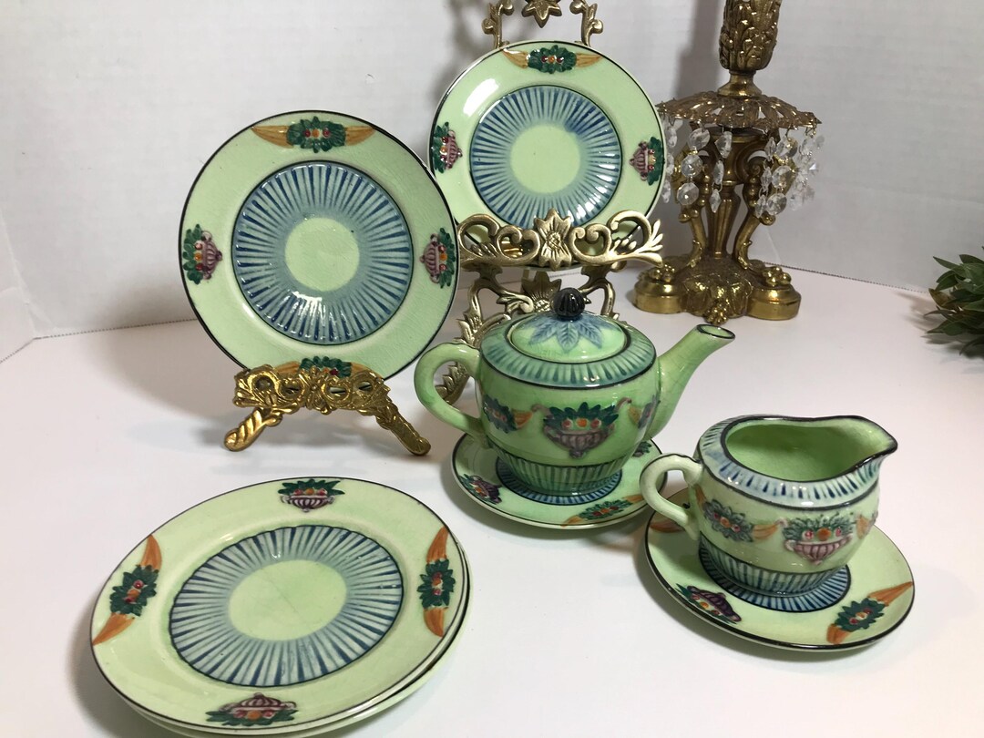 Vintage Japanese Porcelain Miniature Tea Set, Vintage Japanese Petite ...