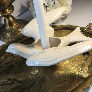 Vintage Ceramic White Bird Candle Holder, Vintage Ceramic Dove Candle ...