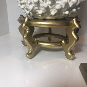 Vintage Carved Wood Plant Stand, Vtg Carved Gold Wooden Plant Vase ...