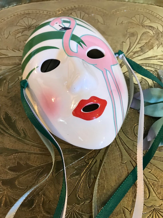 Vintage Vandor Japan Ceramic Wall Mask With Ribbons and - Etsy