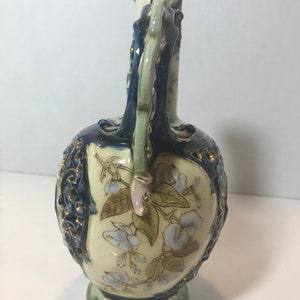 Antique Zsolnay Openwork Glazed Ceramic Figural Handled Pitcher, Form ...