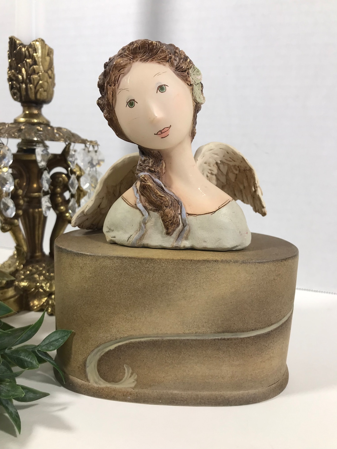 Vintage Journey of Grace Angel on Display Base, Nancy Carter Nurturing ...