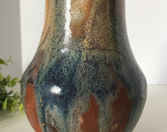 Vintage Art Pottery 70s Look Glazed Vase, Signed, Vintage 1970s Style ...