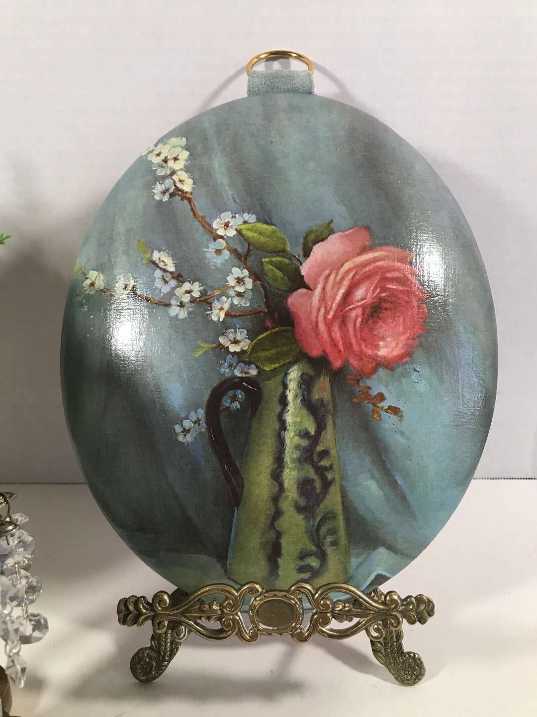 Vintage Chalkware Floral Wall Art, Vintage Still Life Floral Decoupage ...