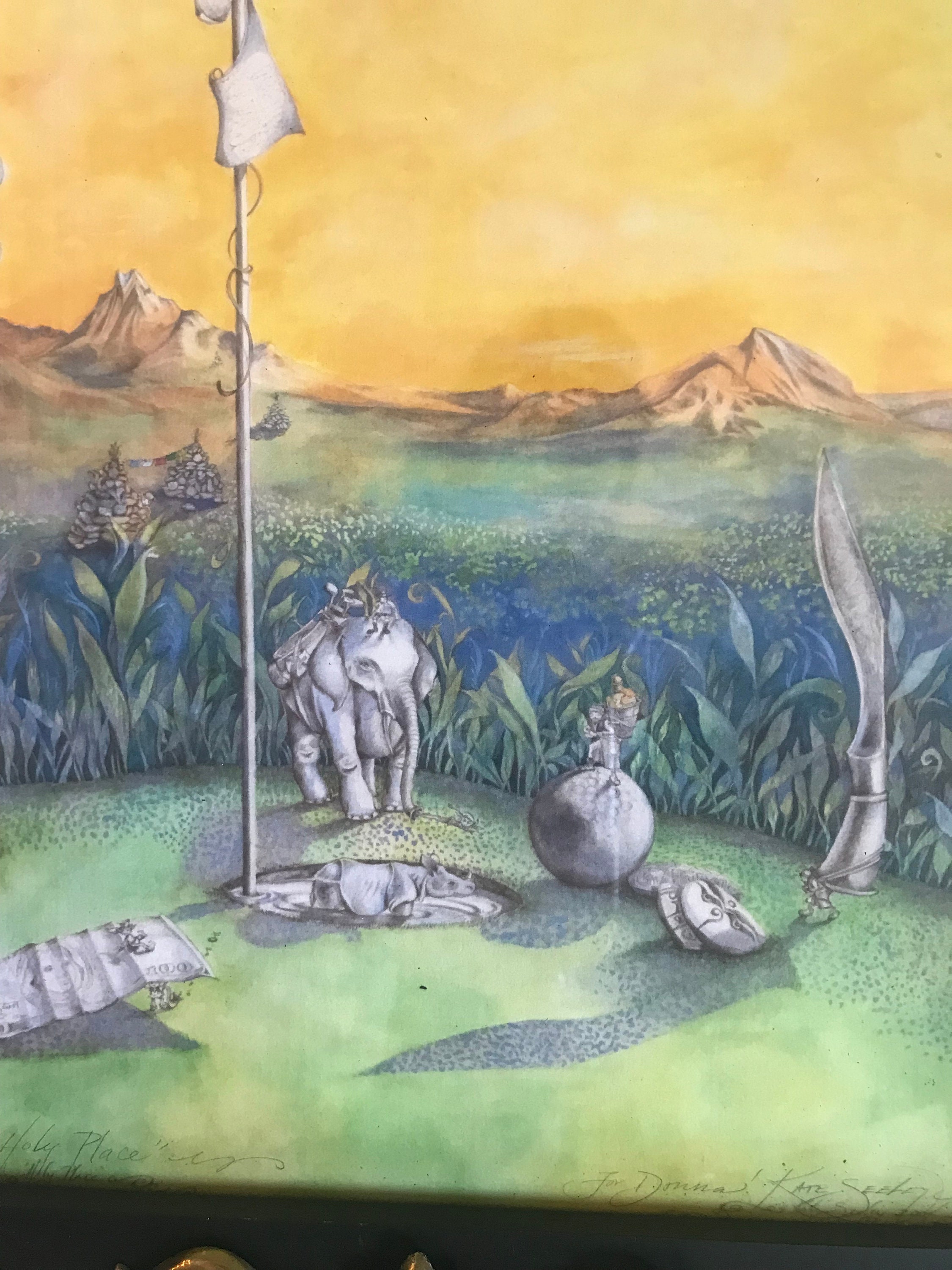Unique Fantasy Style Original Painting Signed by Artist, Whimsical ...