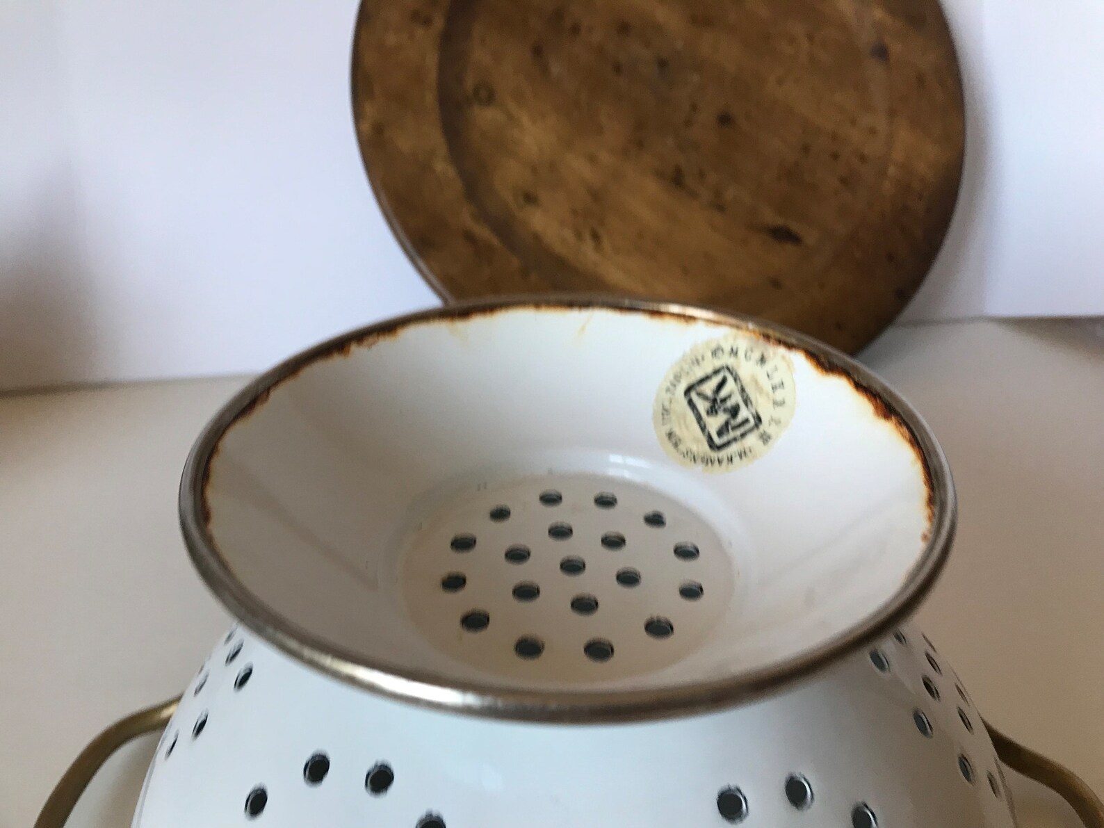 Vintage 1970s White Enamel Colander Strainer, M. Kamenstein White ...